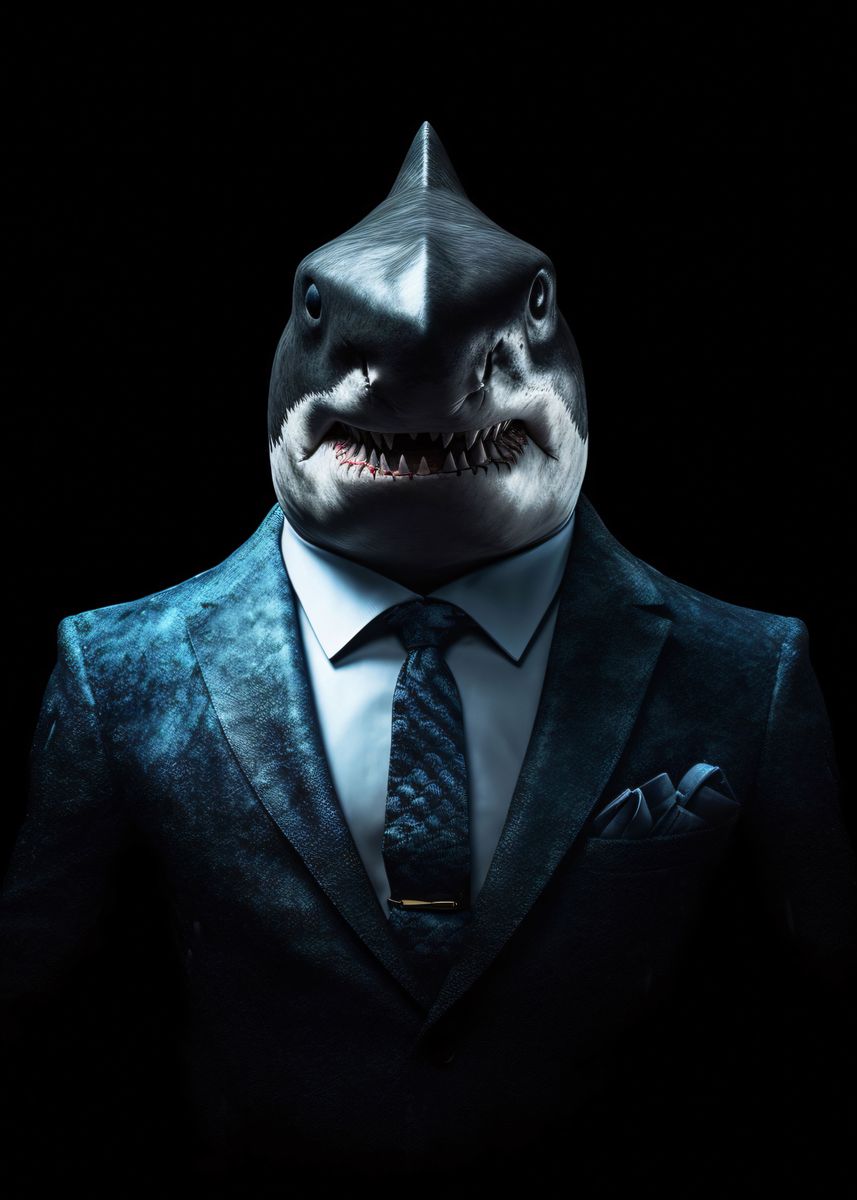 'Business Shark' Poster, picture, metal print, paint by Conceptual ...