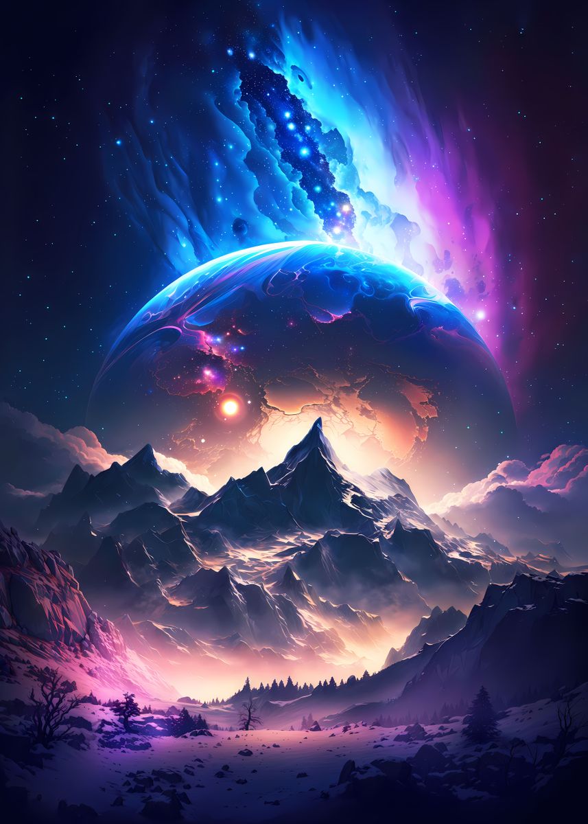 'Wonder Planet Aurora' Poster by Luong Phat | Displate