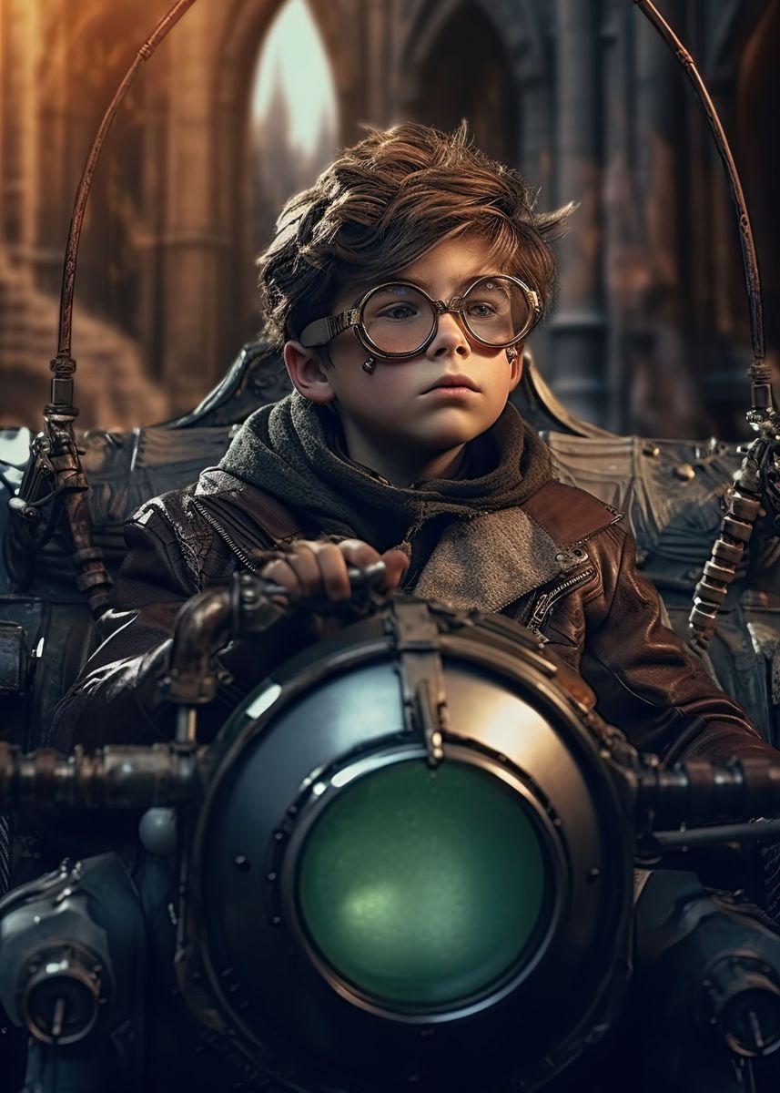 'Steampunk Driver Chris' Poster, picture, metal print, paint by NAMA ...