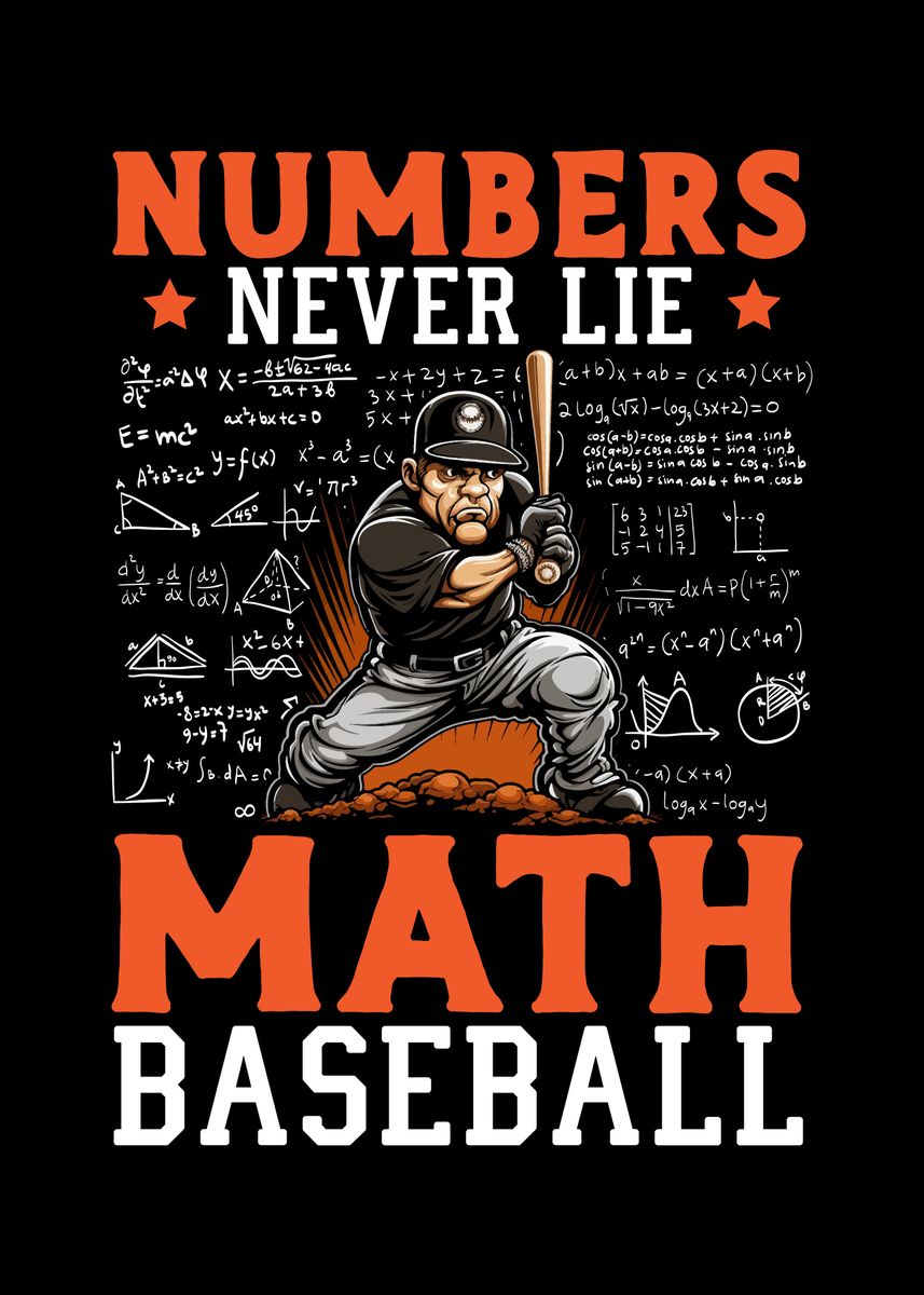 'Baseball Math Lover' Poster by NAO | Displate