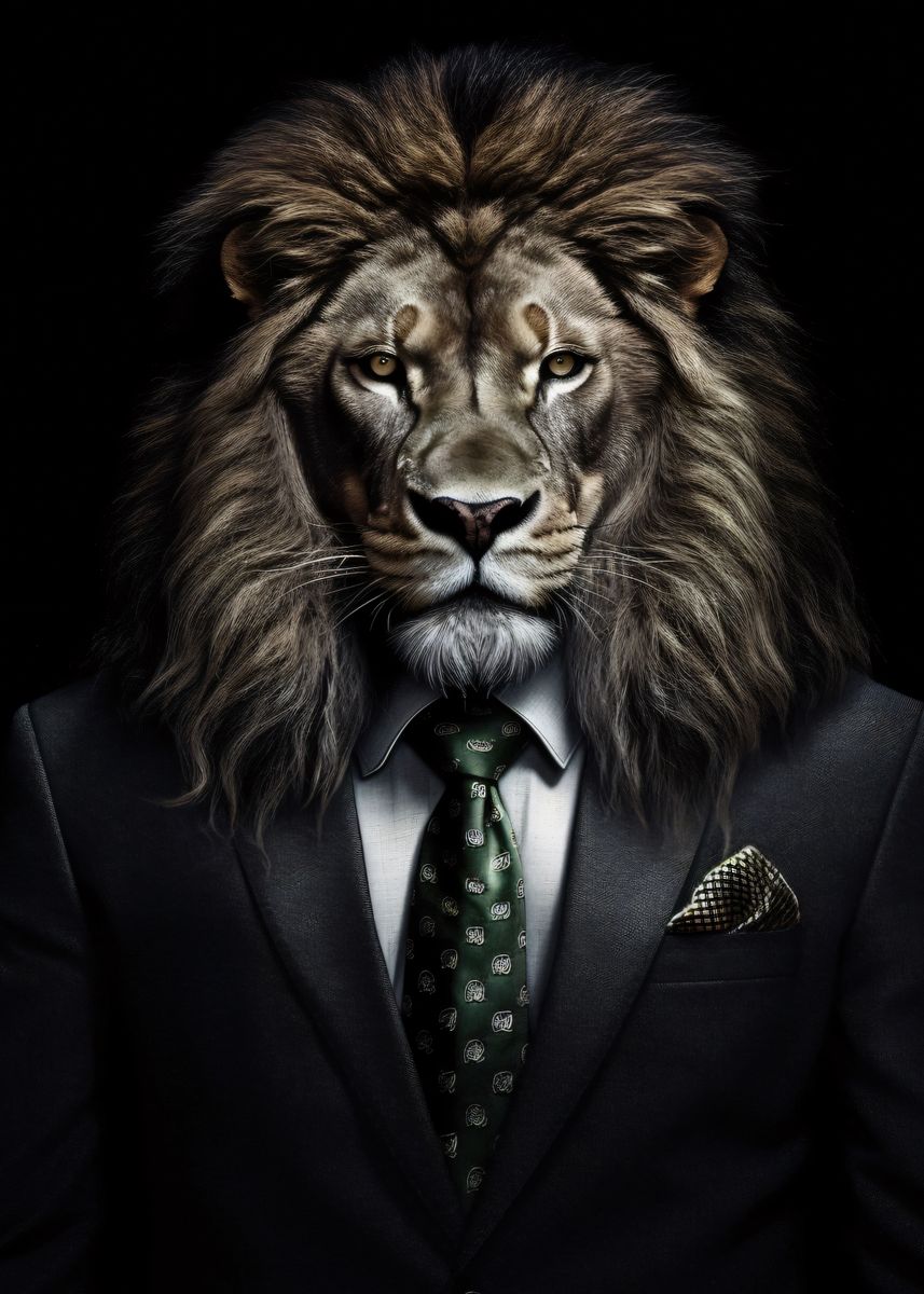 'Business Lion' Poster, picture, metal print, paint by Conceptual ...