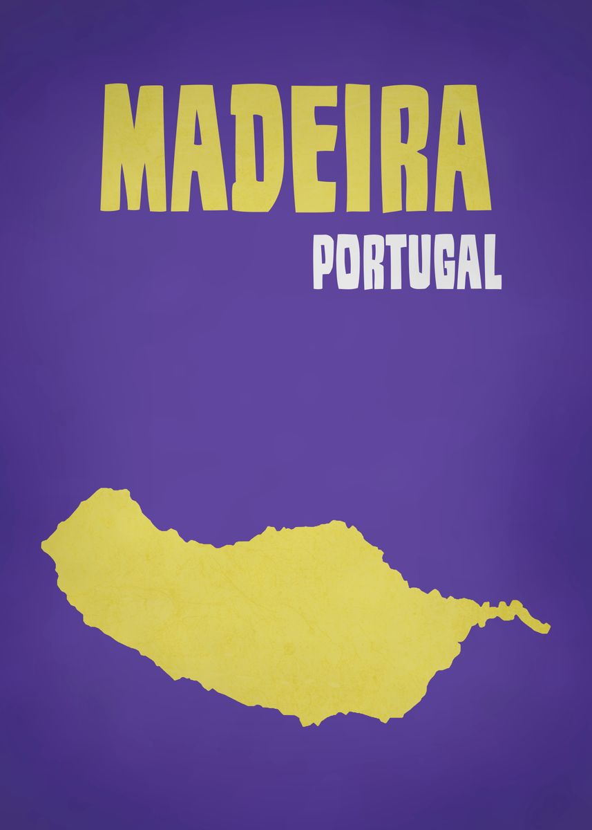 'MADEIRA PORTUGAL MAP' Poster, picture, metal print, paint by KIMIDIGI ...