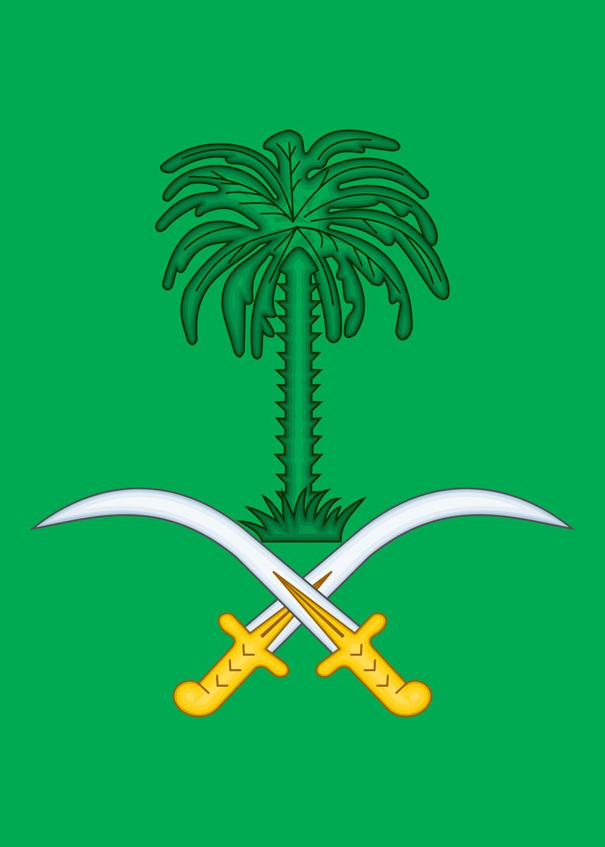 'national emblem of saudi a' Poster, picture, metal print, paint by ...