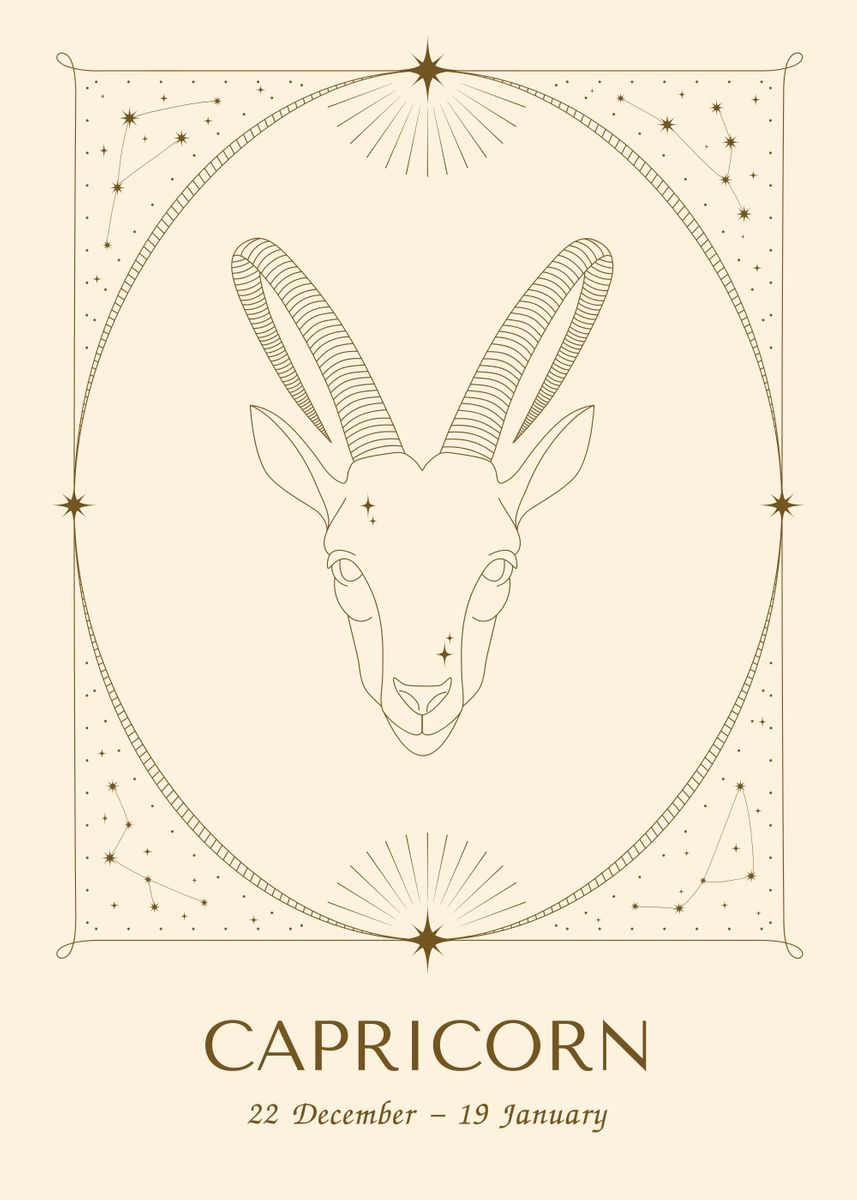 'Zodiac Sign Capricorn' Poster, picture, metal print, paint by ...
