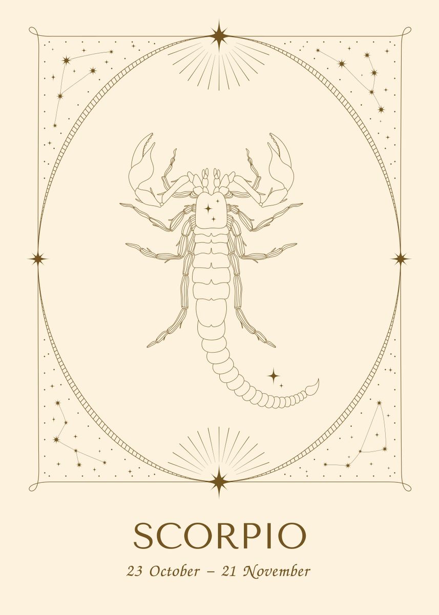 'Zodiac Sign Scorpion' Poster by MiaCreativeLab | Displate