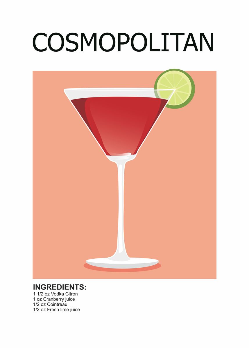 'cosmopolitan print' Poster, picture, metal print, paint by Ratna Mutia ...