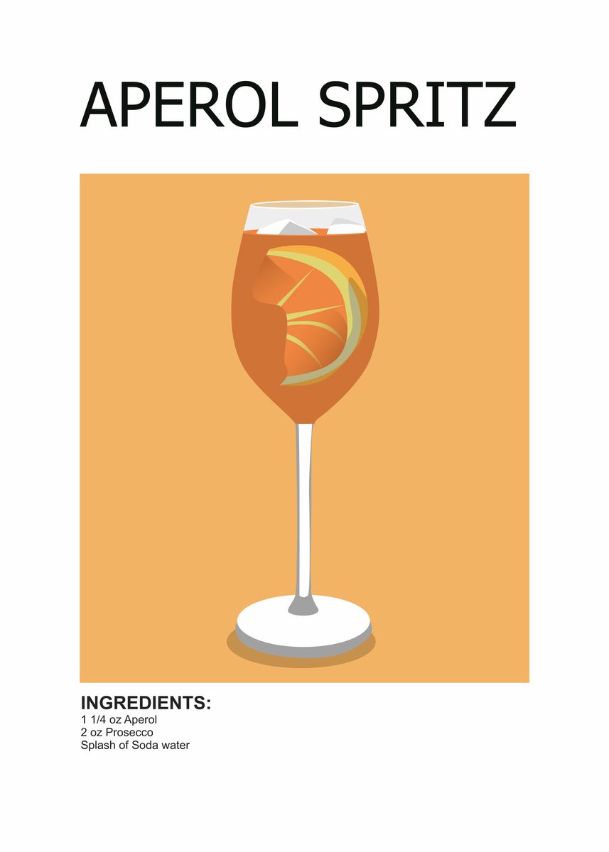 'aperol spritz poster' Poster, picture, metal print, paint by Ratna ...