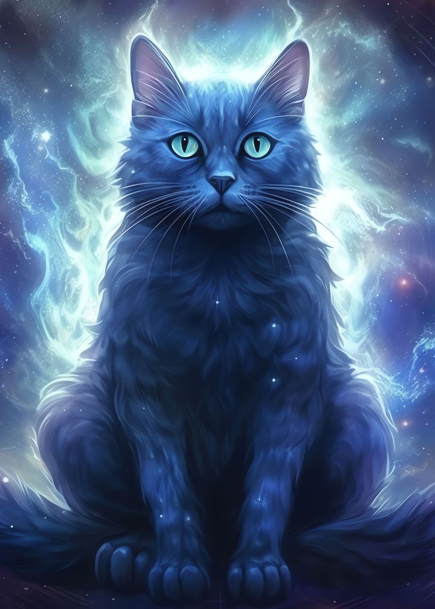 'Astral Cat Symphony' Poster, picture, metal print, paint by Oizy ...