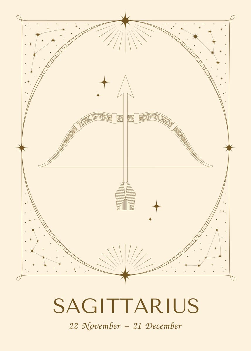 'Zodiac Sign Sagittarius' Poster, picture, metal print, paint by ...