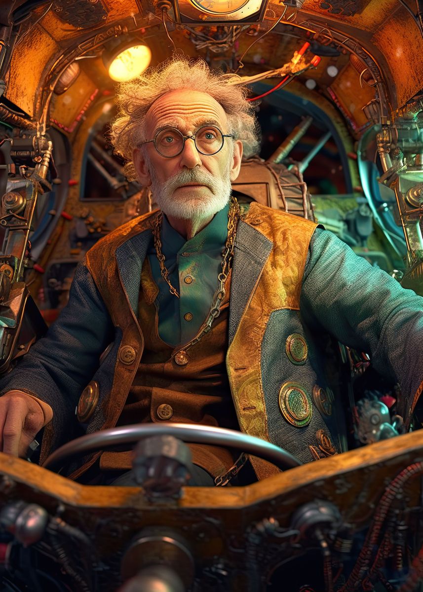 'Steampunk driver Richard' Poster, picture, metal print, paint by NAMA ...