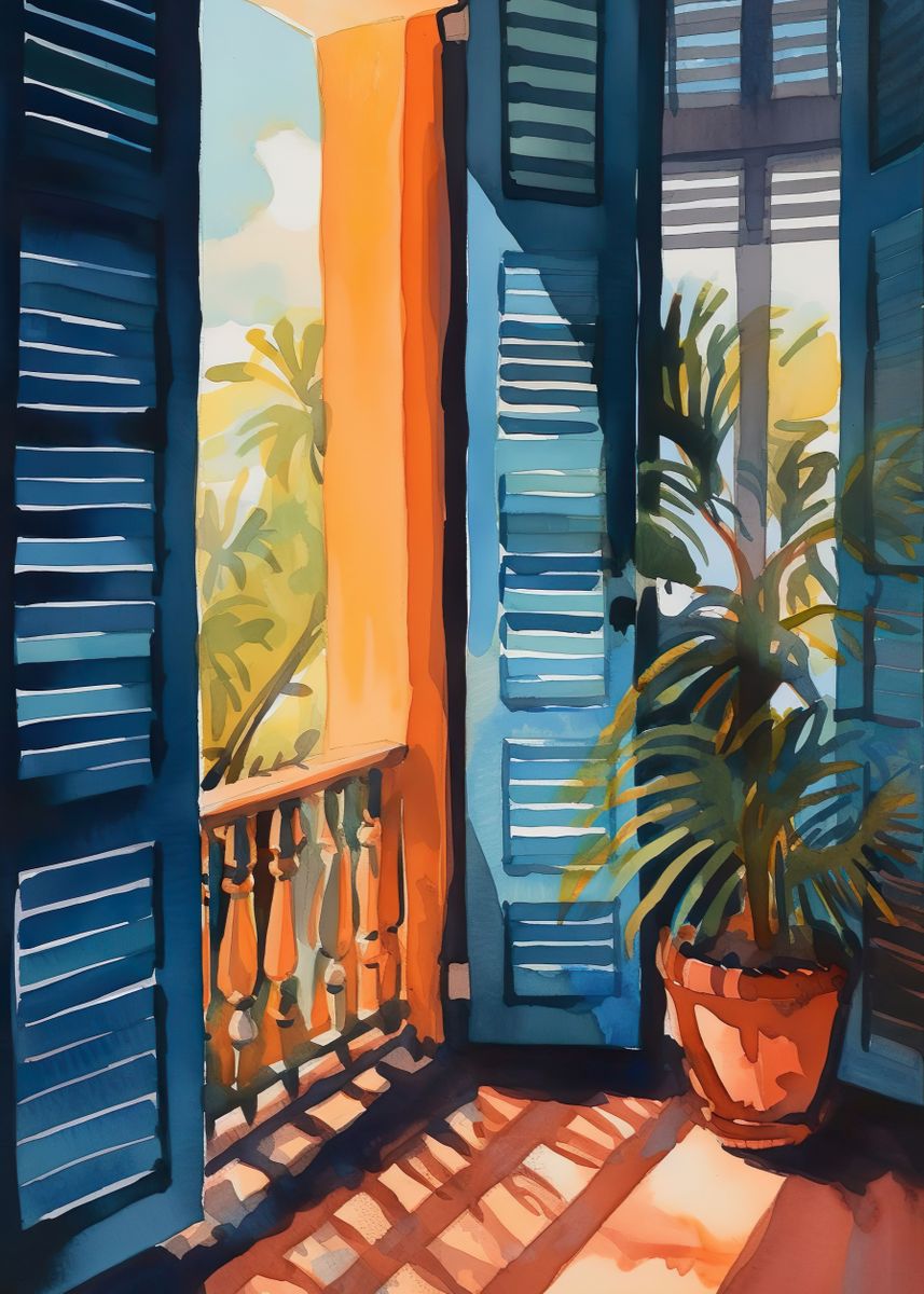 'Sunlight Through Shutters' Poster, picture, metal print, paint by ...