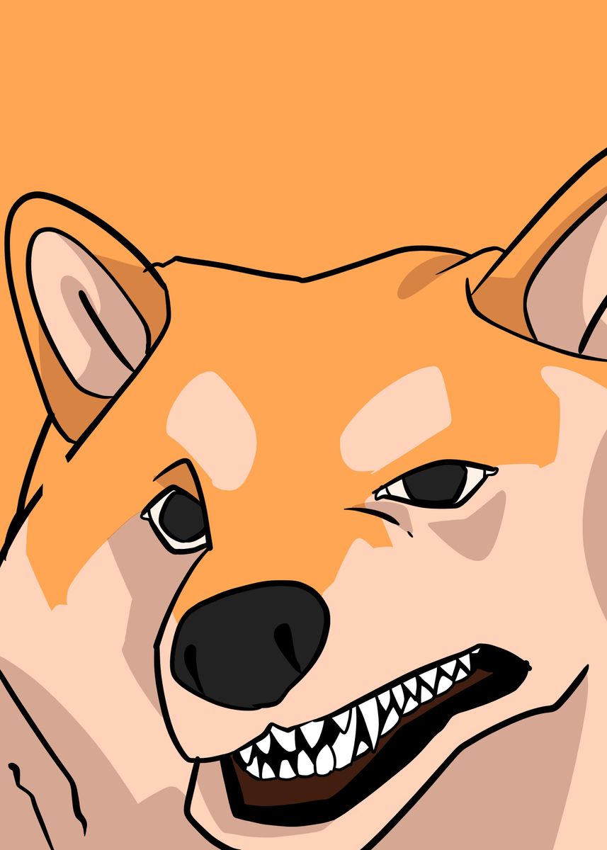 'angry doge face' Poster, picture, metal print, paint by hafis ...
