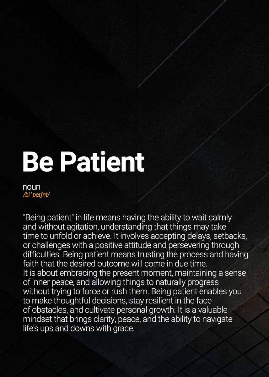 'Be Patient' Poster, picture, metal print, paint by Mr Penguin | Displate