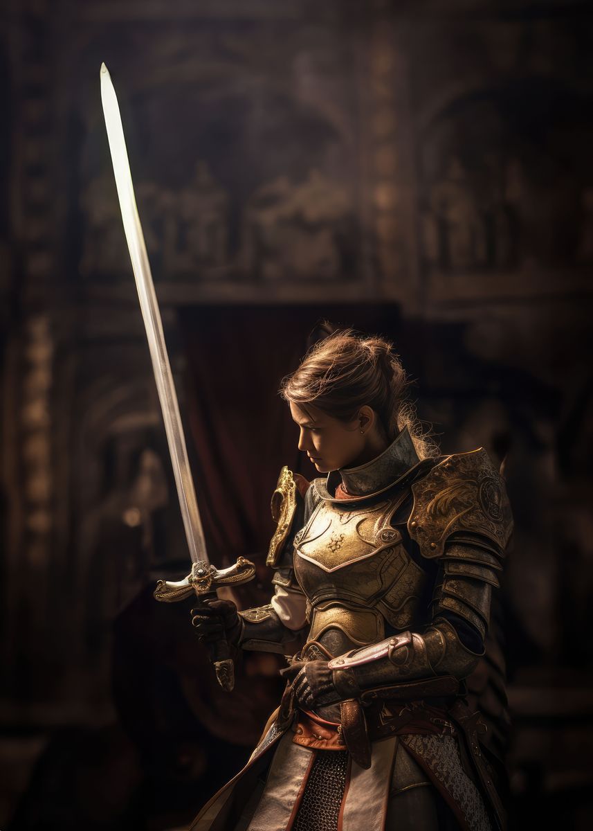 'Gilded Warrior' Poster, picture, metal print, paint by JON HUGHES ...