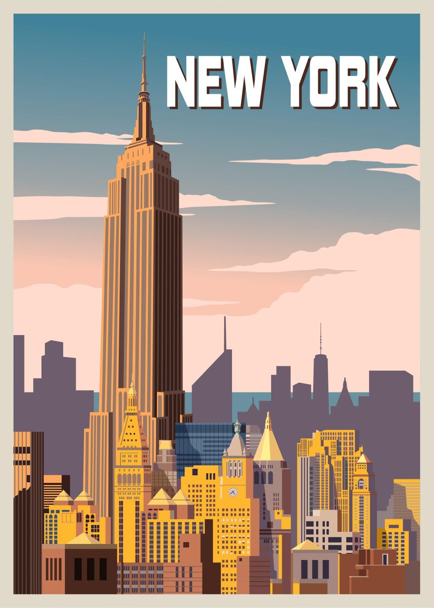 'Empire State Building' Poster, picture, metal print, paint by B Cubed ...