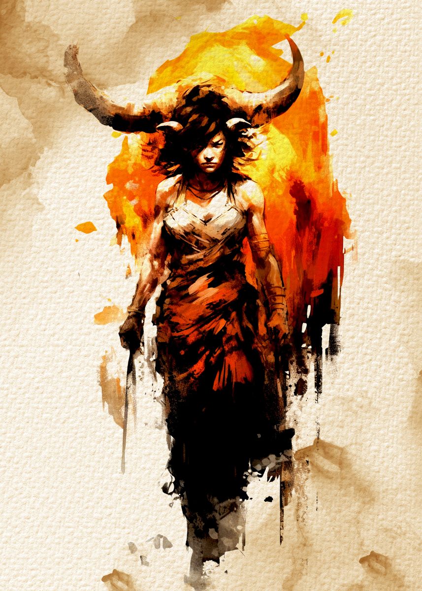 'WILD WOMAN BISON' Poster, picture, metal print, paint by LouteCrea ...