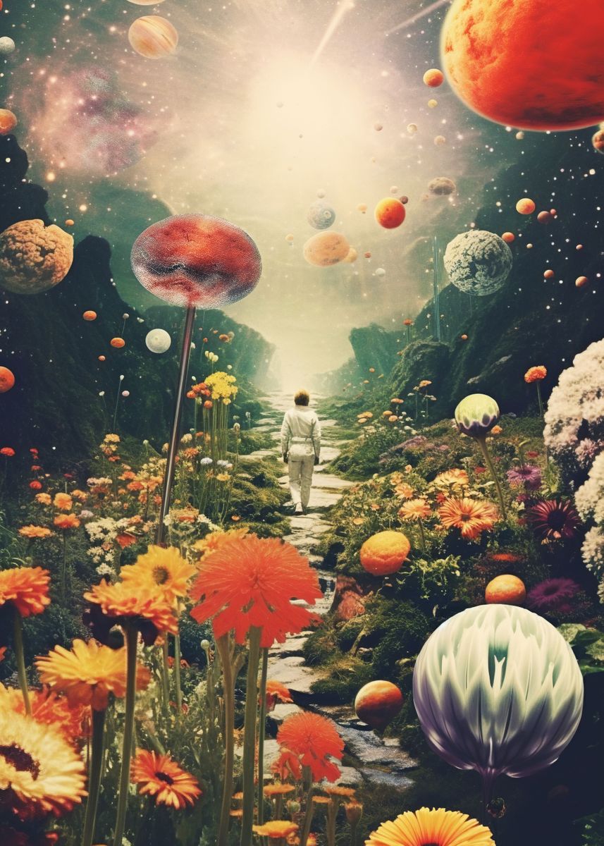 'Flower Space' Poster, picture, metal print, paint by Laura Winstead ...