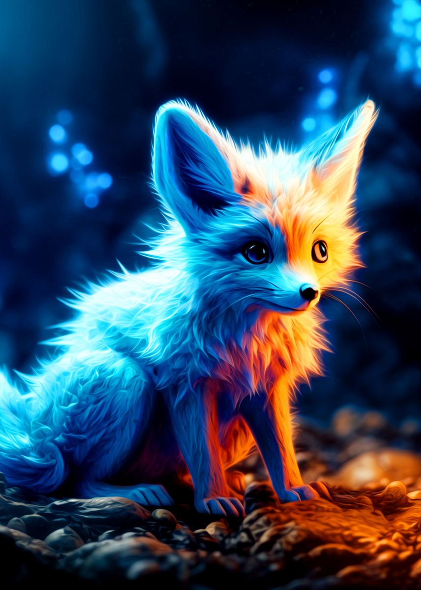'Cute Fox' Poster by Tiker Arts | Displate