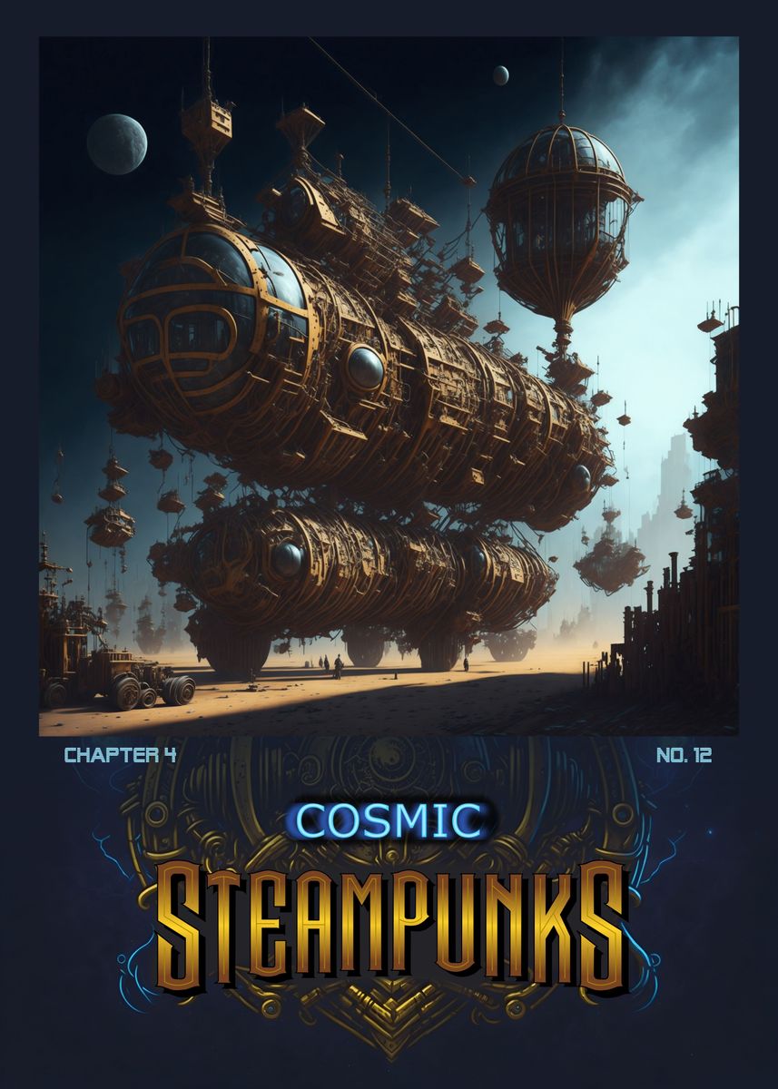 'Cosmic Steampunks C4 N12' Poster, picture, metal print, paint by Tom ...