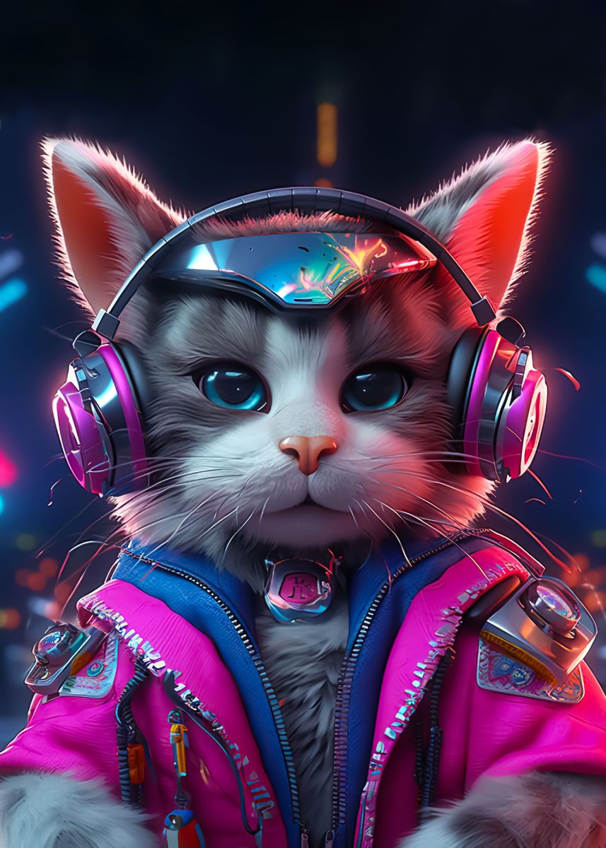 'A anthropomorphic cat' Poster, picture, metal print, paint by HANA ...