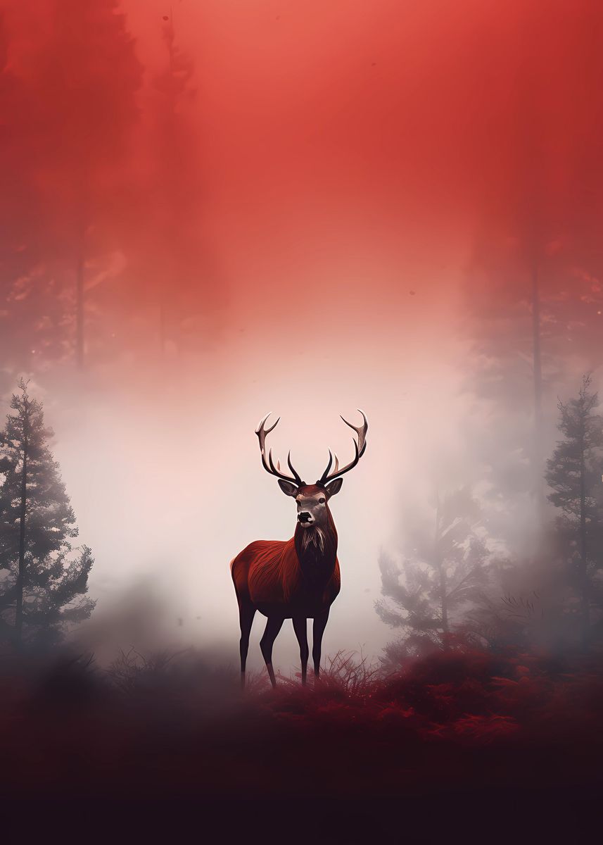 'Deer Animal' Poster, picture, metal print, paint by DecoyDesign | Displate