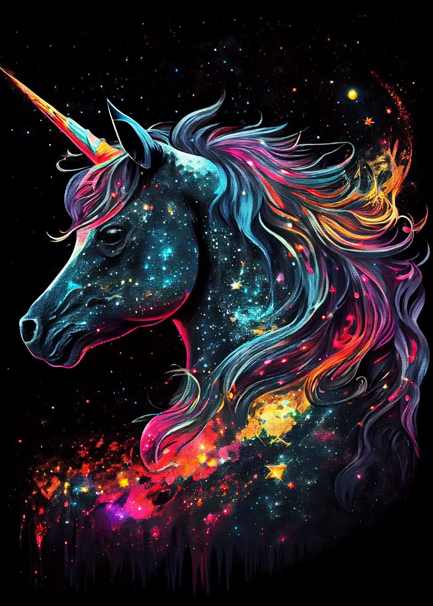'Unicorn sparkling rainbow' Poster by Coffee Design | Displate