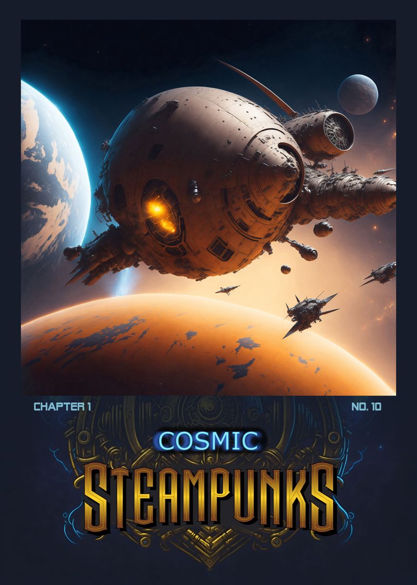 'Cosmic Steampunks C1 N10' Poster, picture, metal print, paint by Tom ...