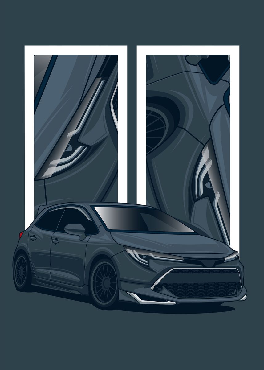 'Corolla Hatchback GR' Poster by Vero Automotive | Displate