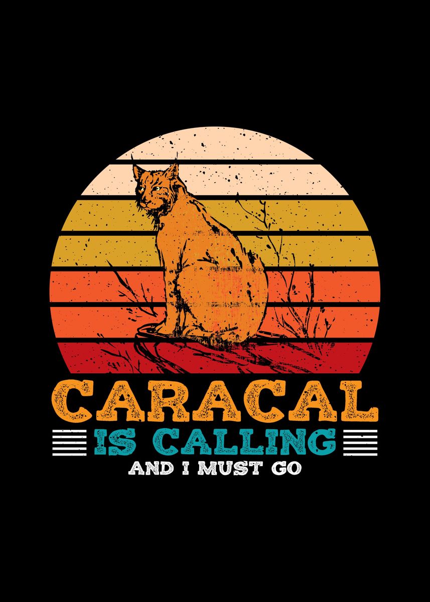 'Caracal' Poster, picture, metal print, paint by Sebastian Wünsche ...