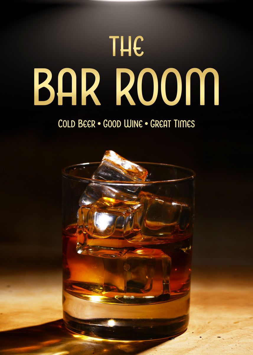 'The Bar Room Sign' Poster, picture, metal print, paint by ...