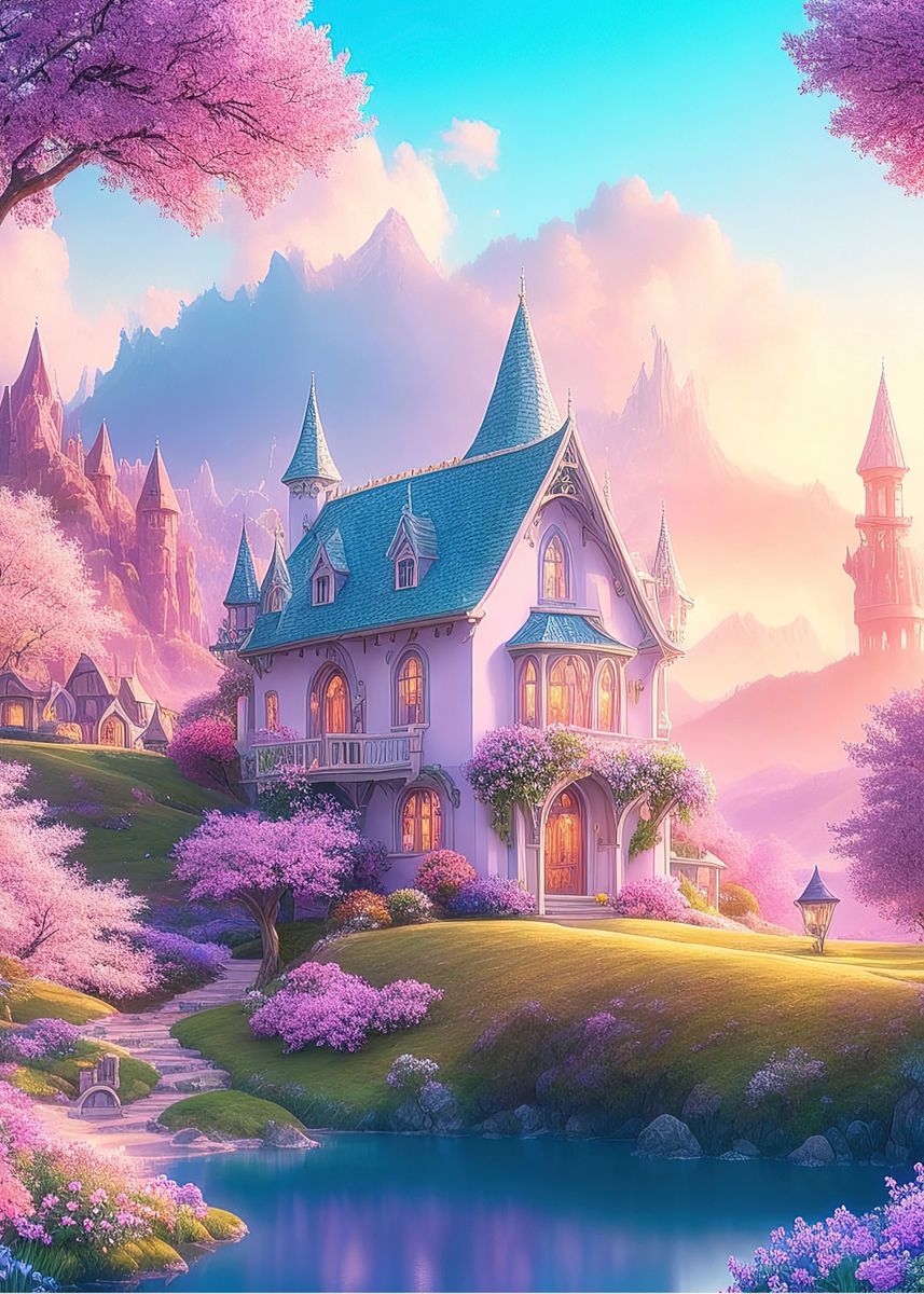 'Candycore Pastel House' Poster by Juka Arts | Displate