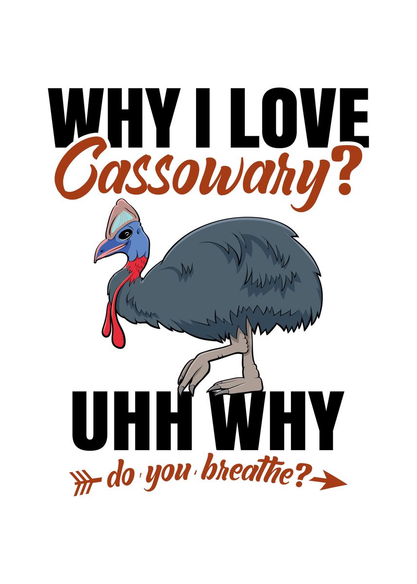 'Cassowary' Poster, picture, metal print, paint by Sebastian Wünsche ...