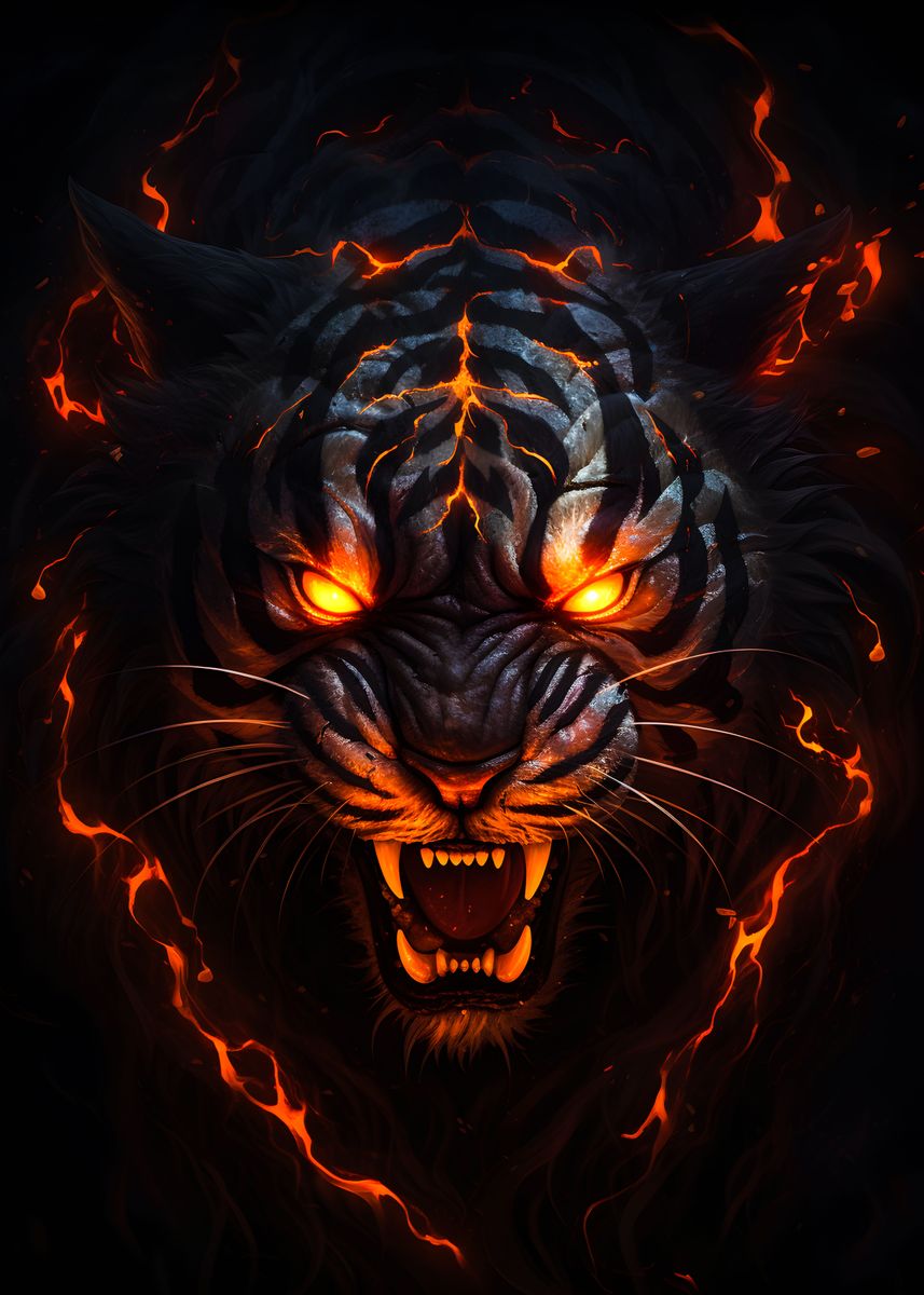 'The Allure of the Tiger' Poster, picture, metal print, paint by Chirag Dudhat | Displate