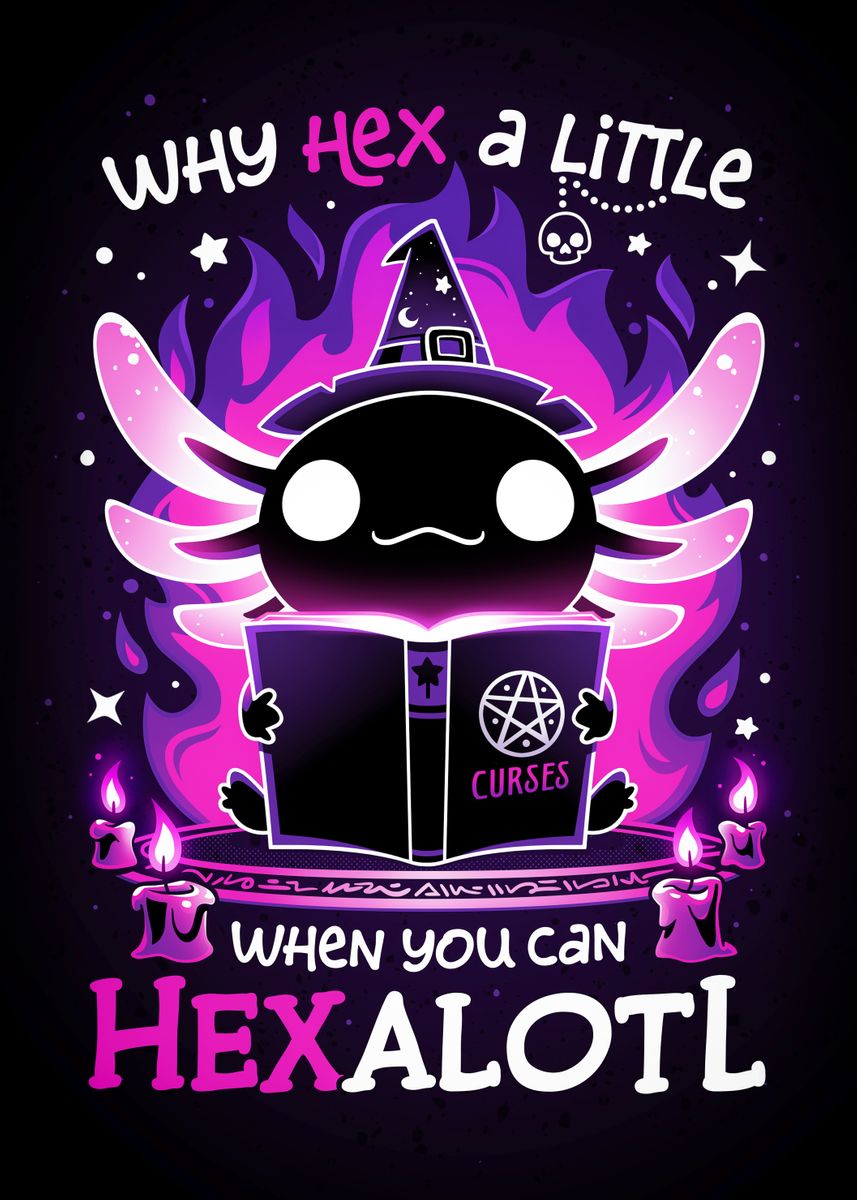 'Axolotl Witching Hour' Poster, picture, metal print, paint by Snouleaf ...
