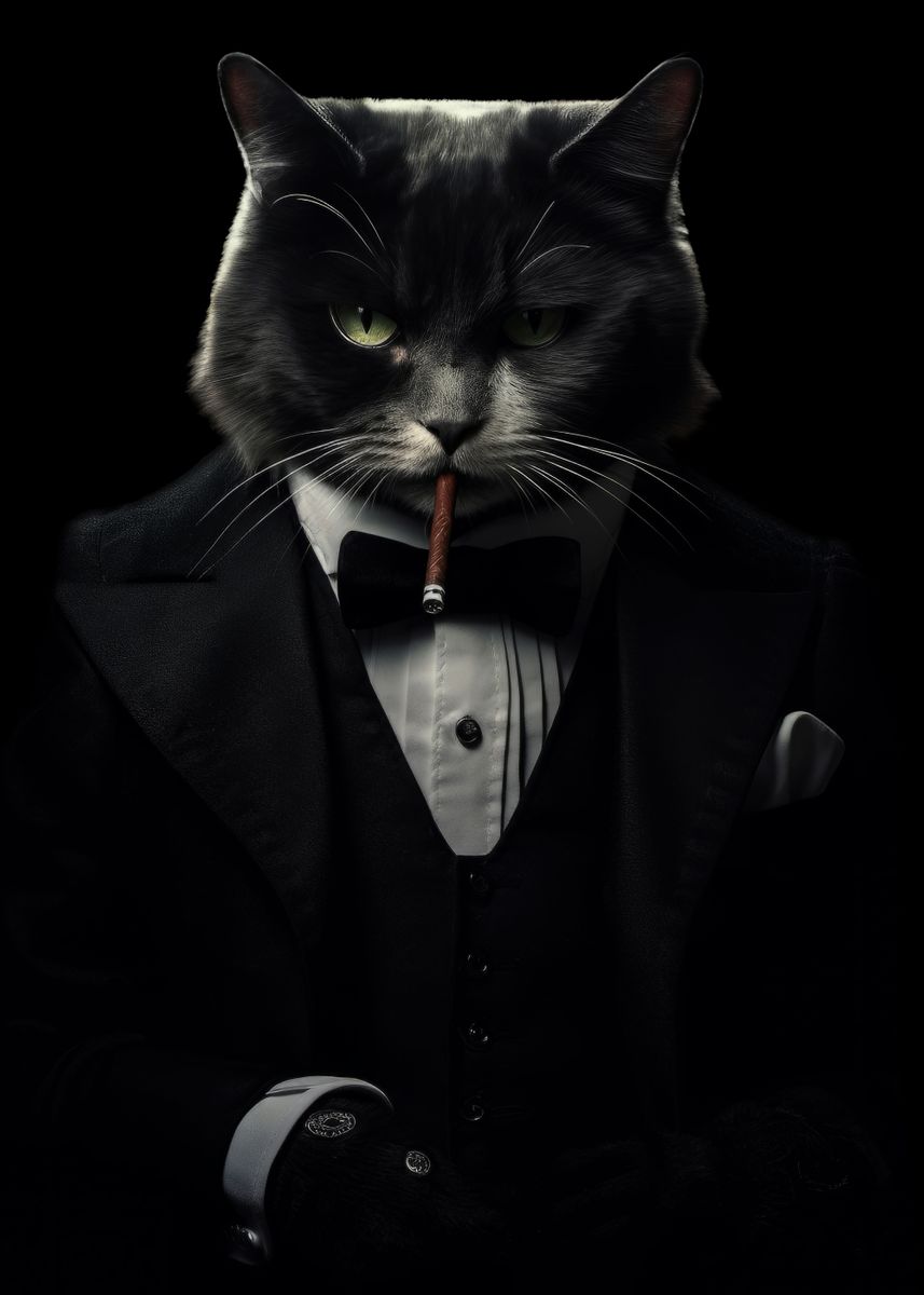 'The Vintage Chief Cat' Poster, picture, metal print, paint by Muntwalt ...