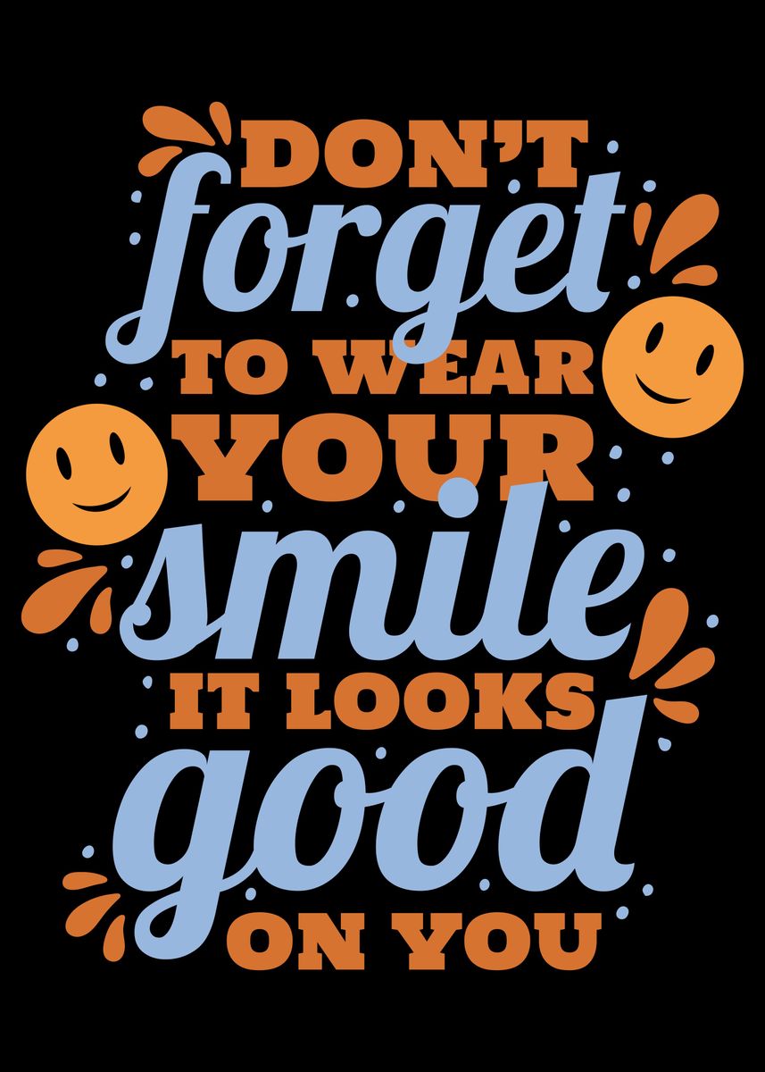 'Smile' Poster, picture, metal print, paint by Adam | Displate