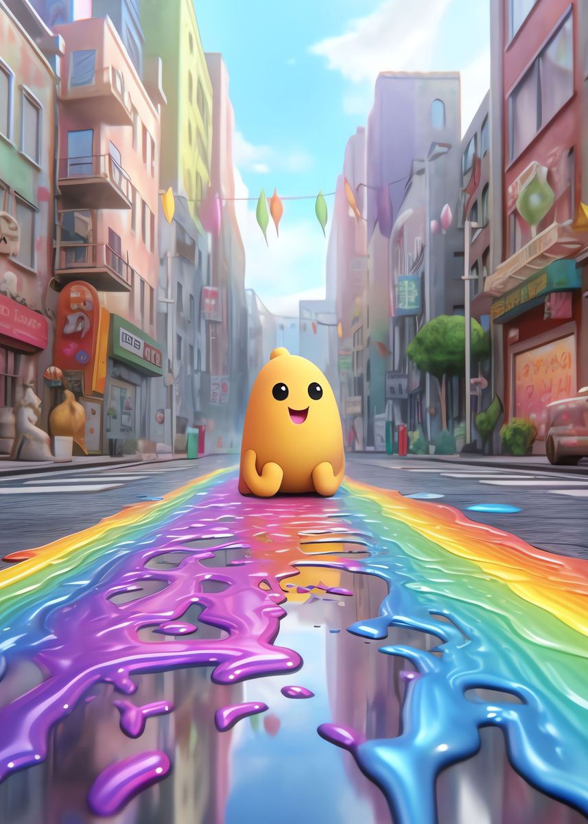 'Happy Rainbow' Poster, picture, metal print, paint by Oizy Production ...