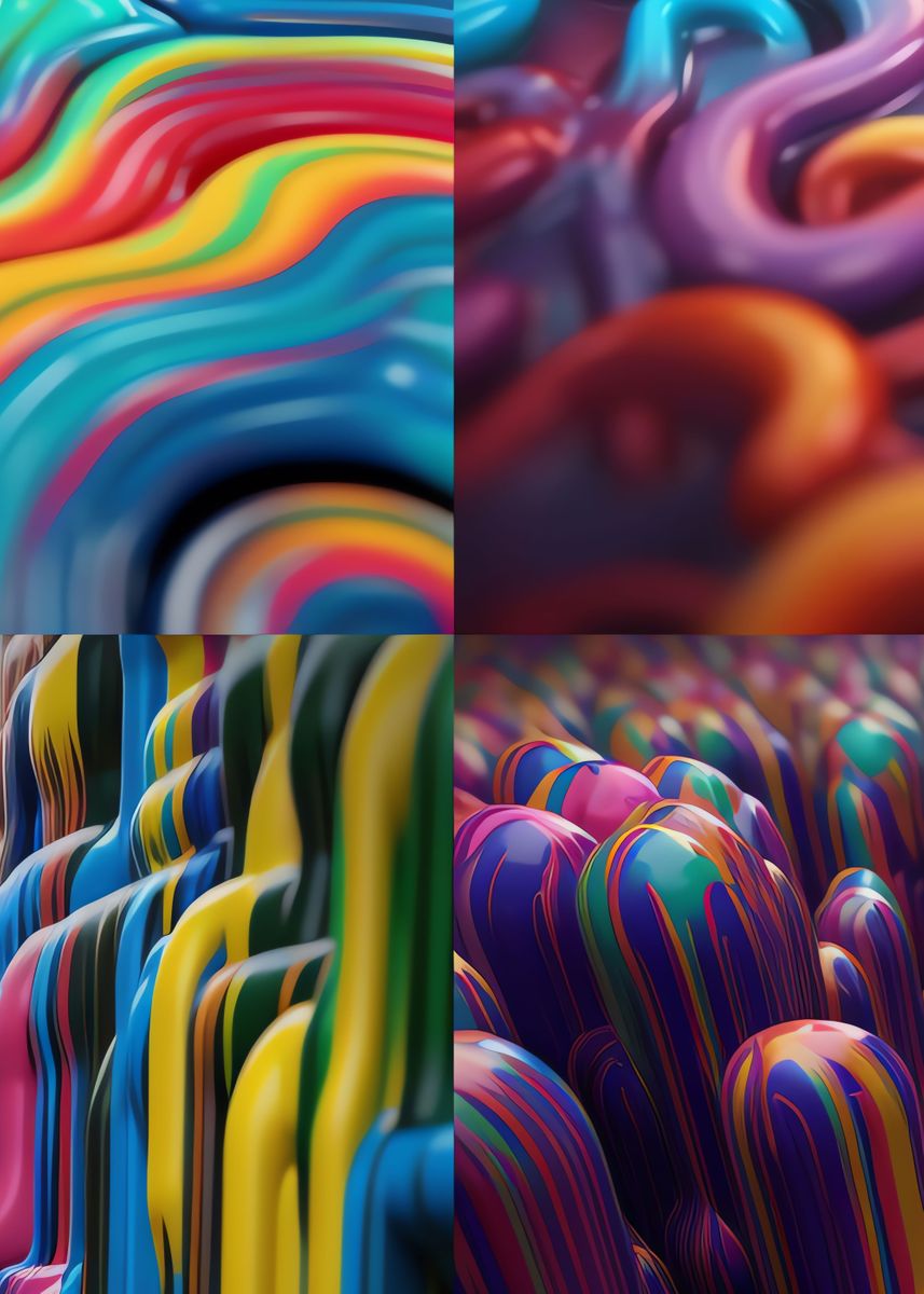 'Abstract Rainbow Pattern' Poster, picture, metal print, paint by ...