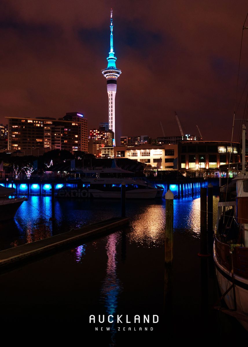 'Auckland ' Poster, picture, metal print, paint by Travel Addict | Displate