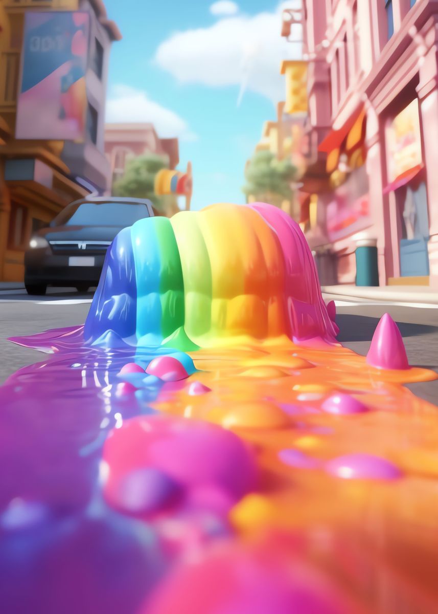 'Colorfull Rainbow' Poster, picture, metal print, paint by Oizy ...