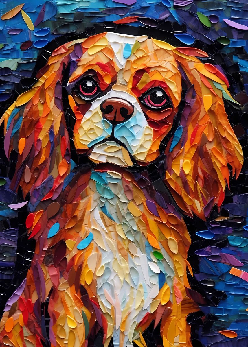 'Cavalier King Color' Poster, picture, metal print, paint by ...