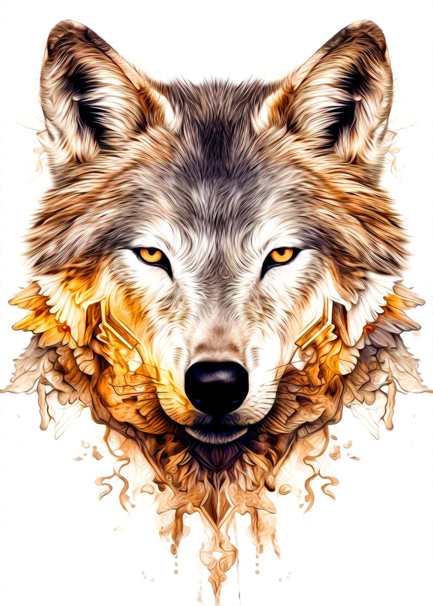 'Wolf' Poster, picture, metal print, paint by LUONG HUY | Displate