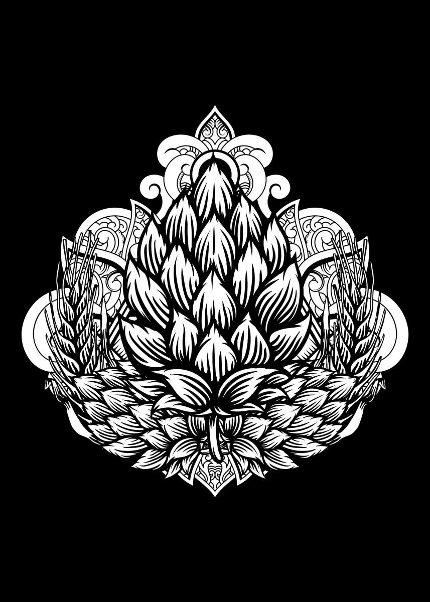 'Home Brewing Beer Hops' Poster, picture, metal print, paint by ...