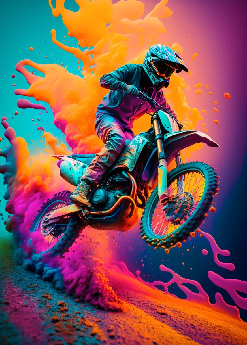 'Motocross' Poster, picture, metal print, paint by Evan Arrington ...
