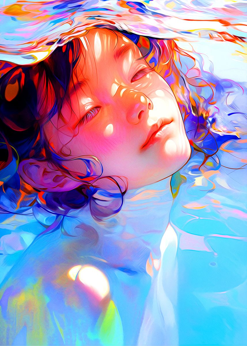 'Colorful Girl' Poster, picture, metal print, paint by tran mins | Displate