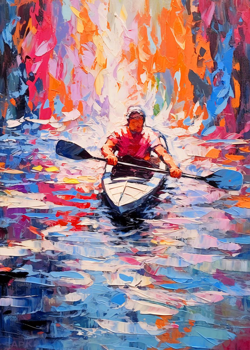 'Kayak Abstract Painting' Poster, picture, metal print, paint by Rafael ...