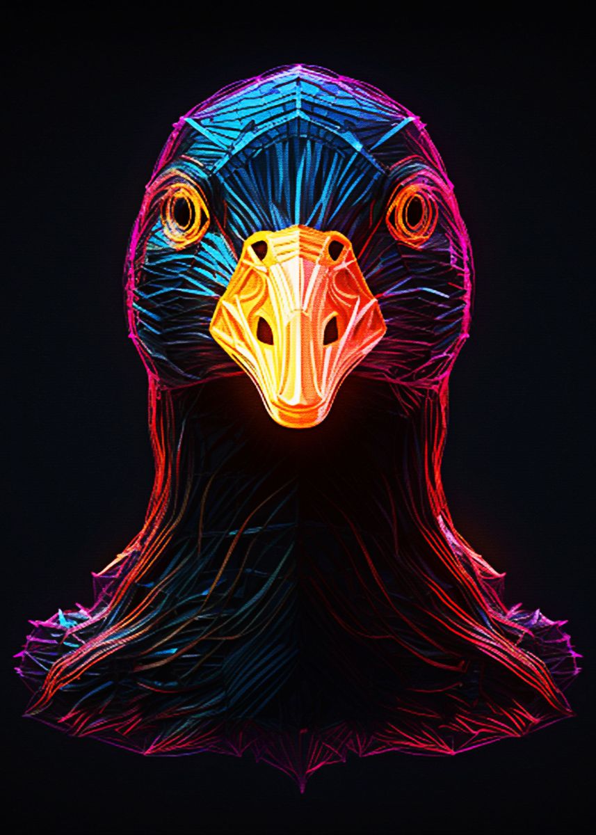 'Neon Duck' Poster, picture, metal print, paint by Fachrul Abqary ...