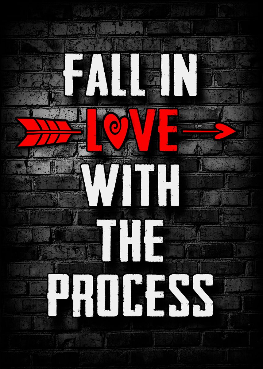 'Fall In Love Motivational' Poster, picture, metal print, paint by Nice ...