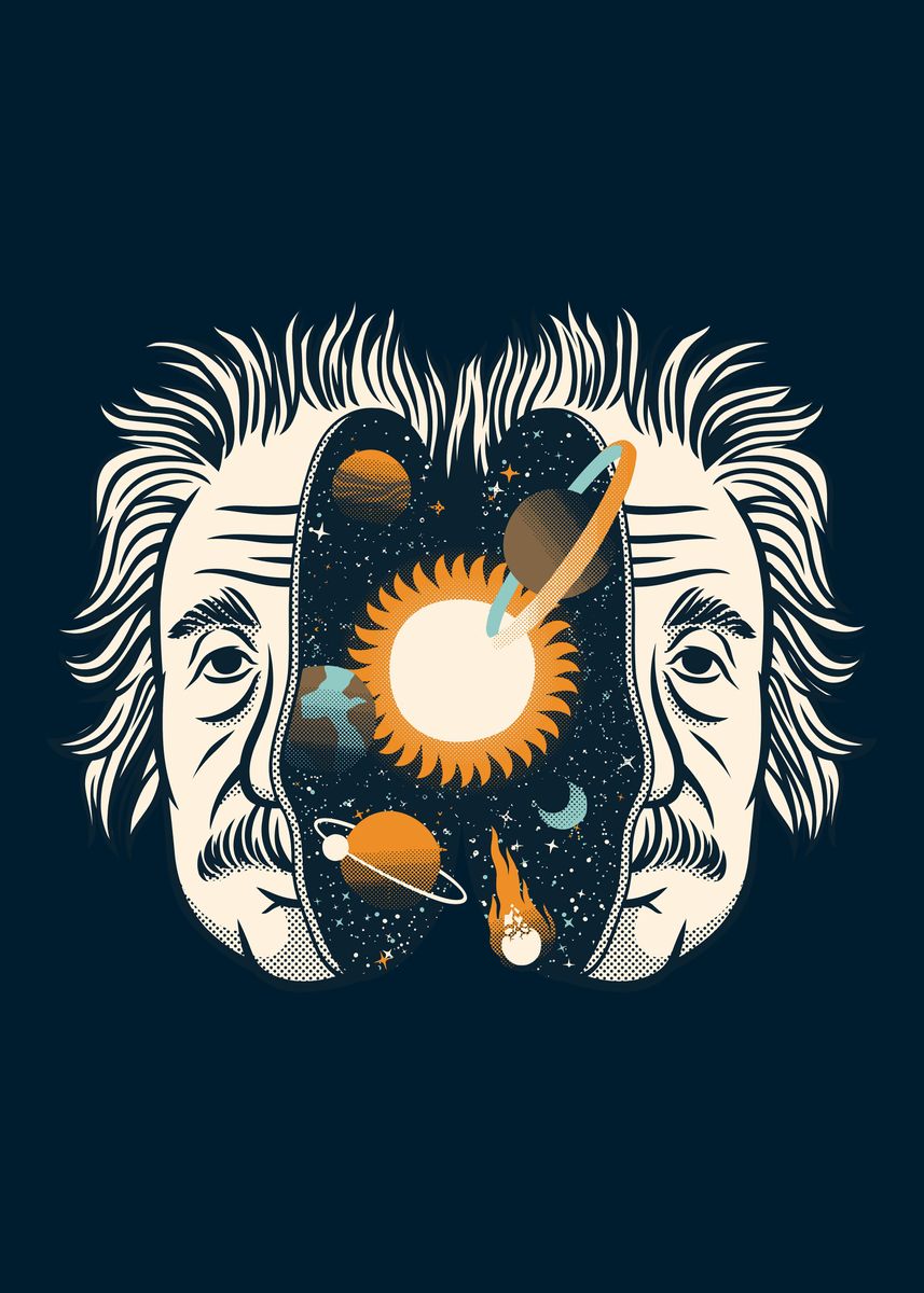 'Albert Einstein Head' Poster, picture, metal print, paint by Tobias ...