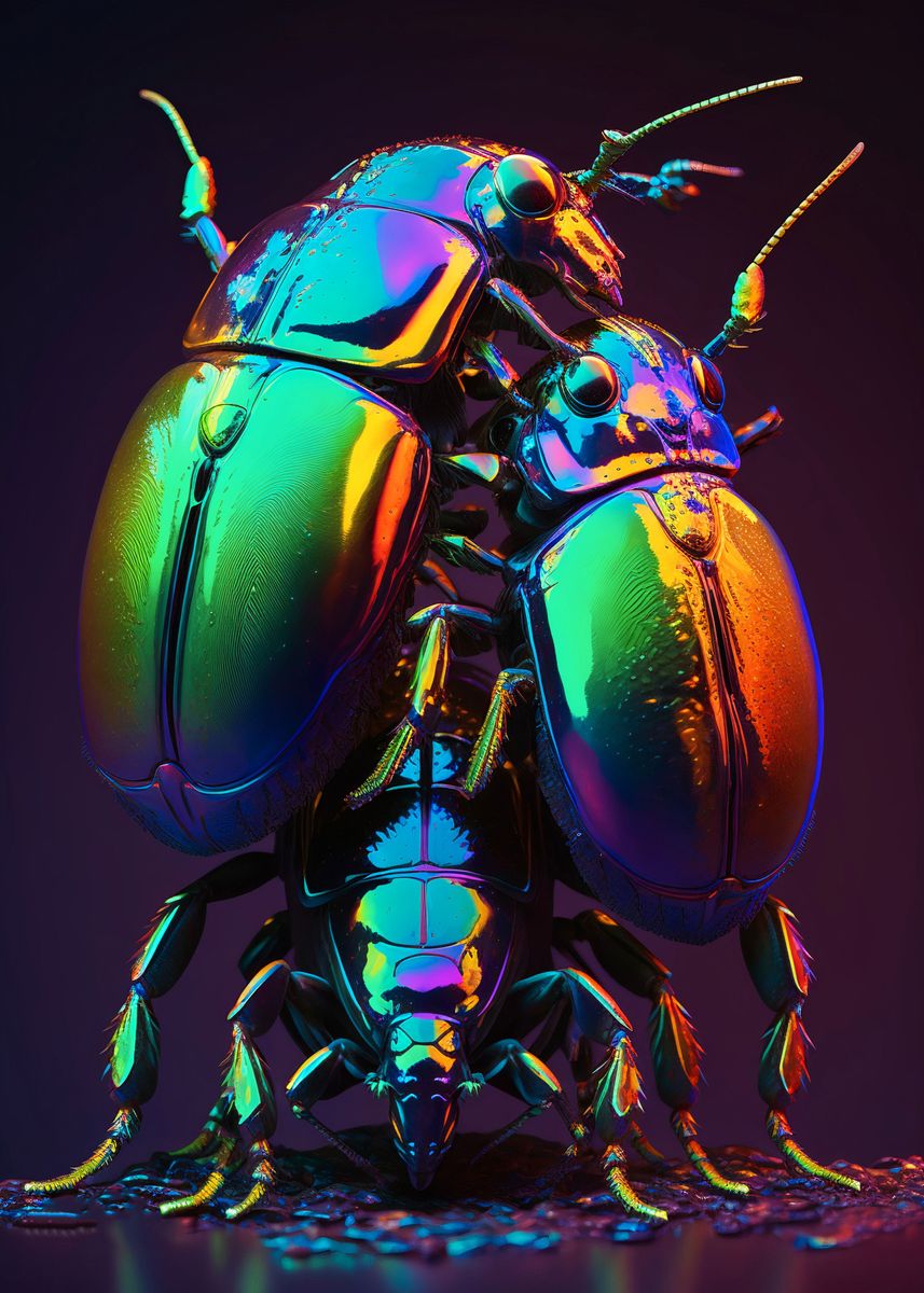 'Bess Beetles' Poster, picture, metal print, paint by Hipolito Wendorf ...